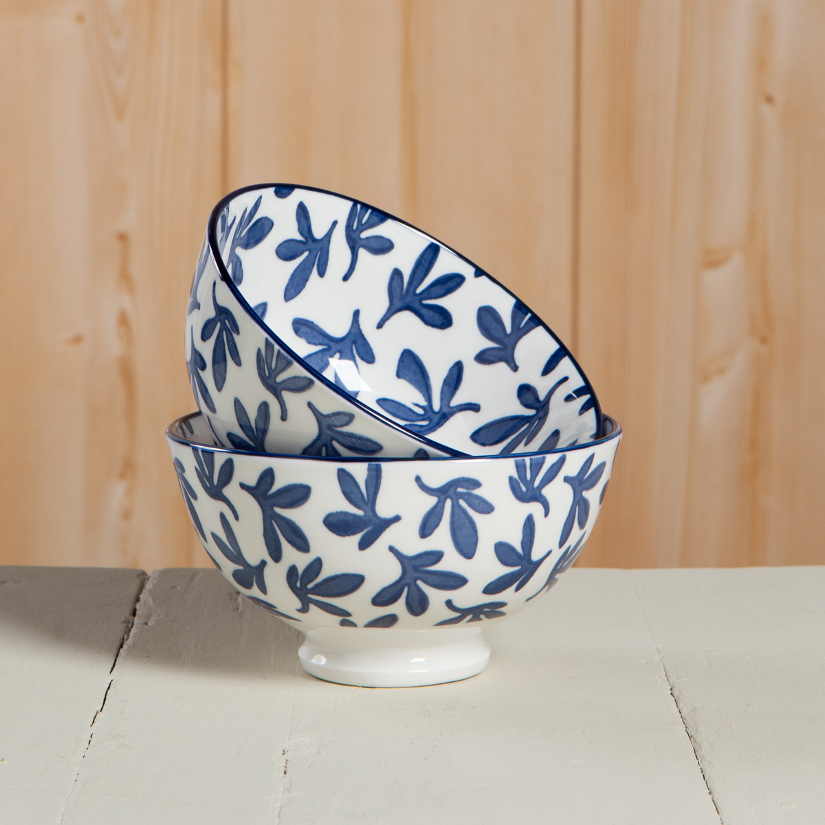 Blue Floral Stamped Bowl – Juniper Collective LLC